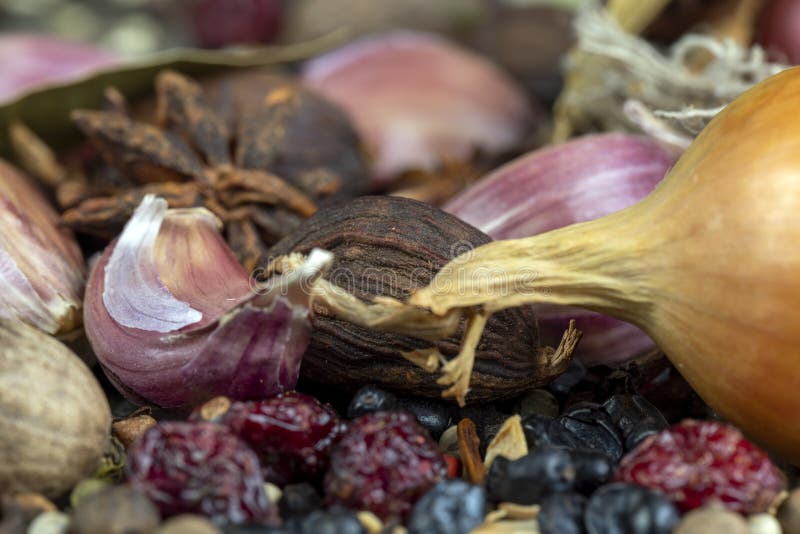 Mixed, Pleasant and Fragrant Spices of Different Types Stock Photo ...