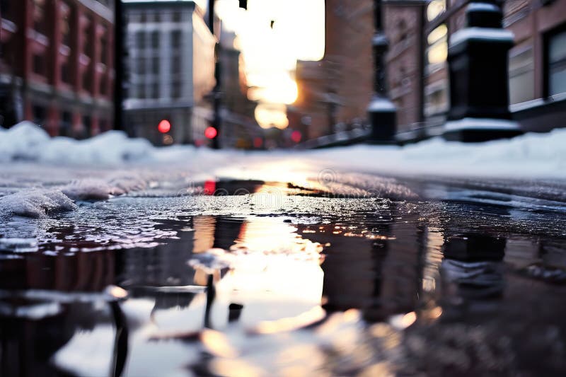 Mixed Precipitation a View Where Rain and Snow Mix Creating a Sl Stock ...