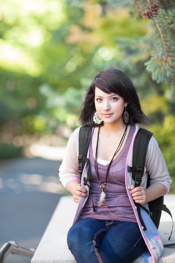 Mixed race college student stock image. Image of pretty - 16022769