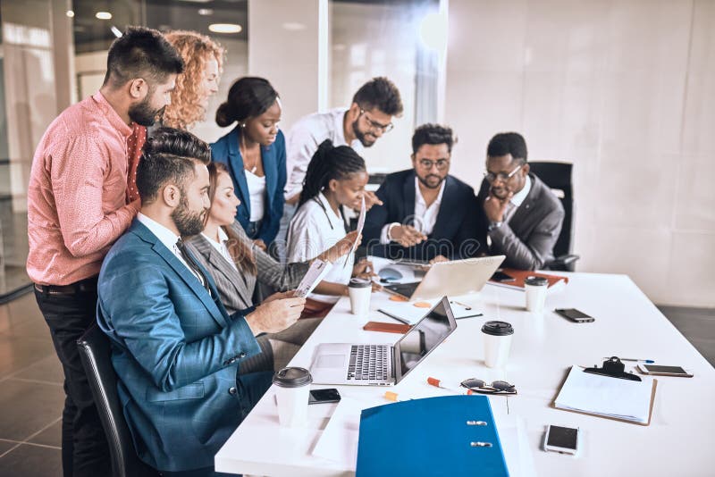 Mixed Race People Planning Team Work Stock Photo - Image of discussing ...