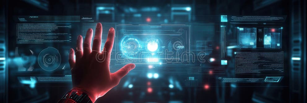 Mixed Reality Background Featuring Augmented Reality UI Elements with ...