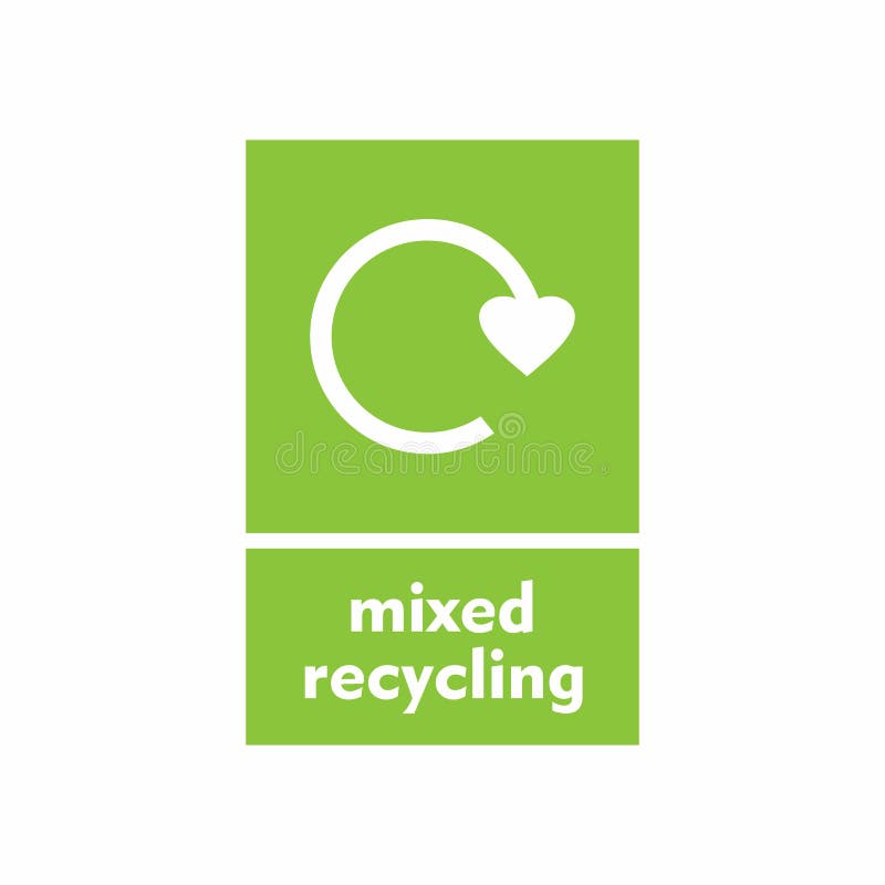 Mixed recycling sign stock vector. Illustration of pollution - 88854473