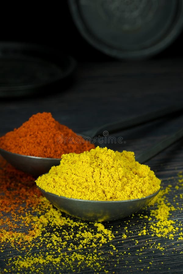 Mixed Red and Yellow Spices Stock Photo - Image of seasoning ...