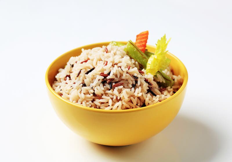 Mixed Rice with Chicken Meat and Vegetables Stock Image - Image of ...