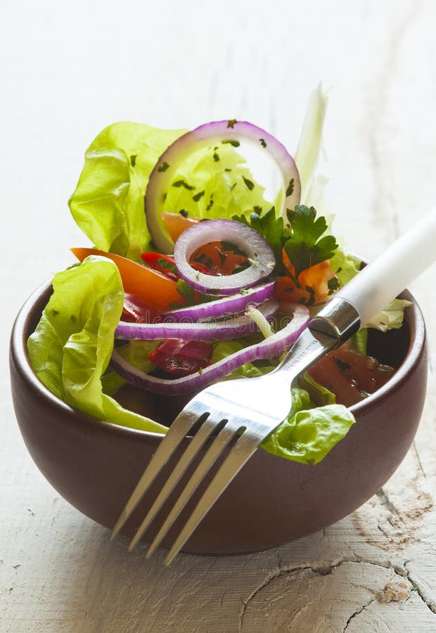 Mixed salad stock image. Image of meal, fork, green, colorful - 23617727