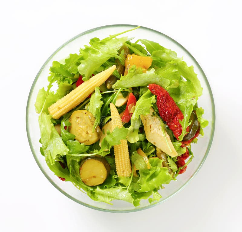 Mixed salad stock photo. Image of cobs, greens, tomato - 41284984