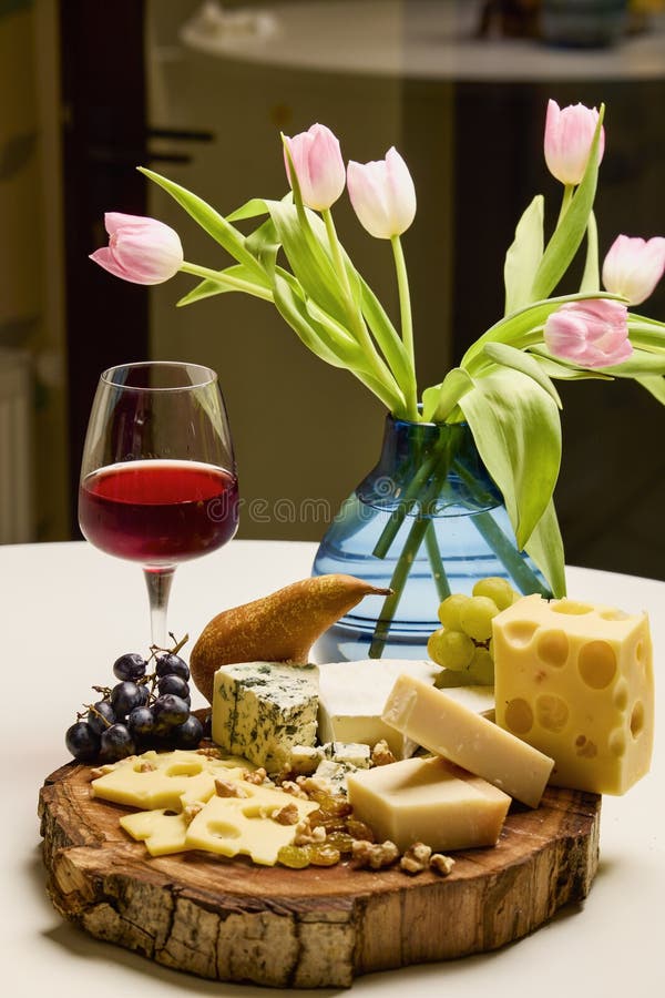 Mixed of Several Types of Cheese and Fruit Stock Photo - Image of ...