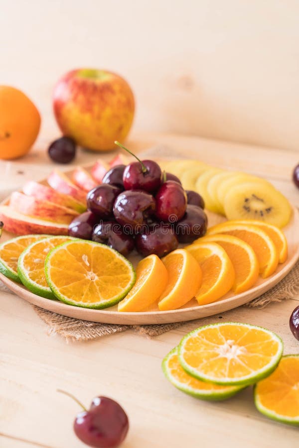 Mixed sliced fruit stock photo. Image of fruits, isolated - 94678672
