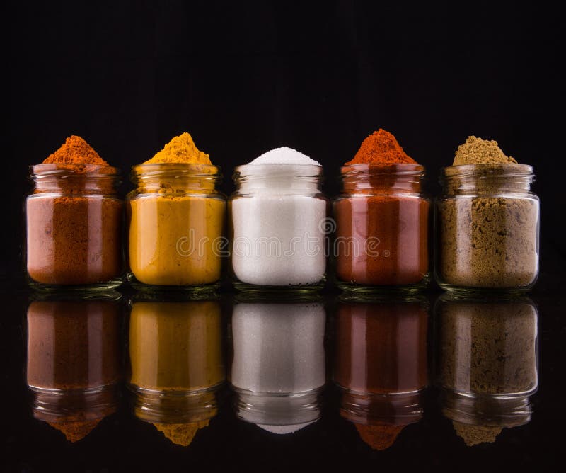 Mixed Spices and Salt I stock photo. Image of black, asian - 39156134