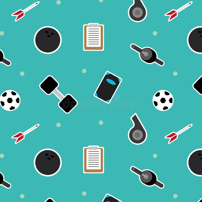 Mixed Sports Symbols Pattern. Vector Stock Illustration - Illustration ...