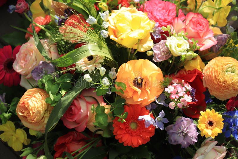 Mixed spring bouquet stock image. Image of ranunculus - 204963529