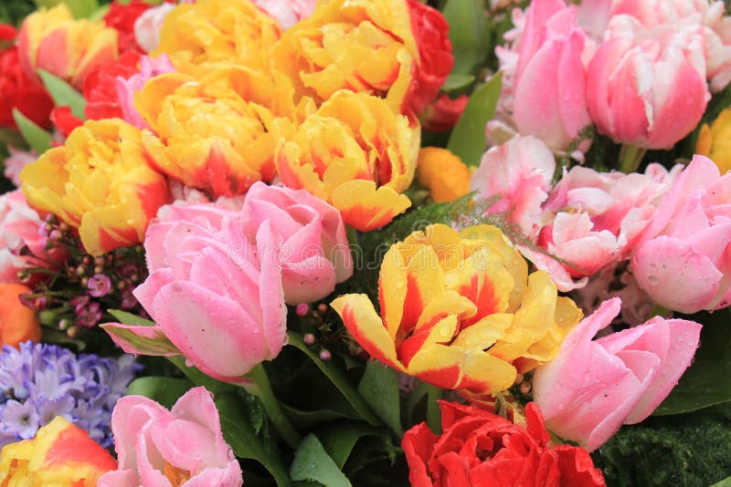 Mixed Spring Flower Bouquet Stock Image - Image of flower, bouquet ...