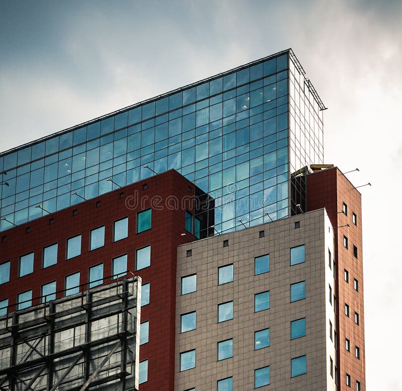 Mixed Style Office Architectural Complex Stock Image - Image of ...