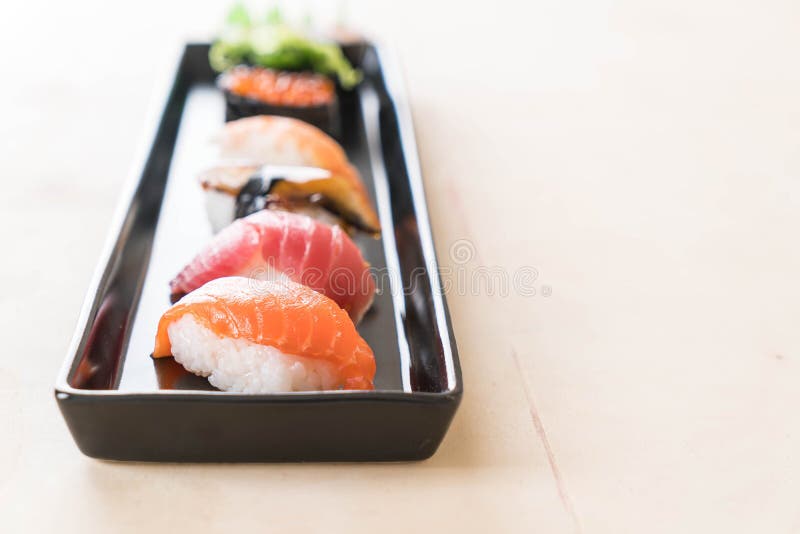 Mixed sushi set stock image. Image of healthy, menu, ingredient - 91589175