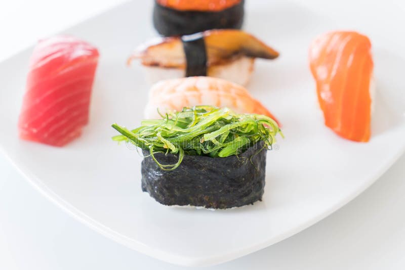 Mixed sushi set stock image. Image of hirame, seaweed - 91949407