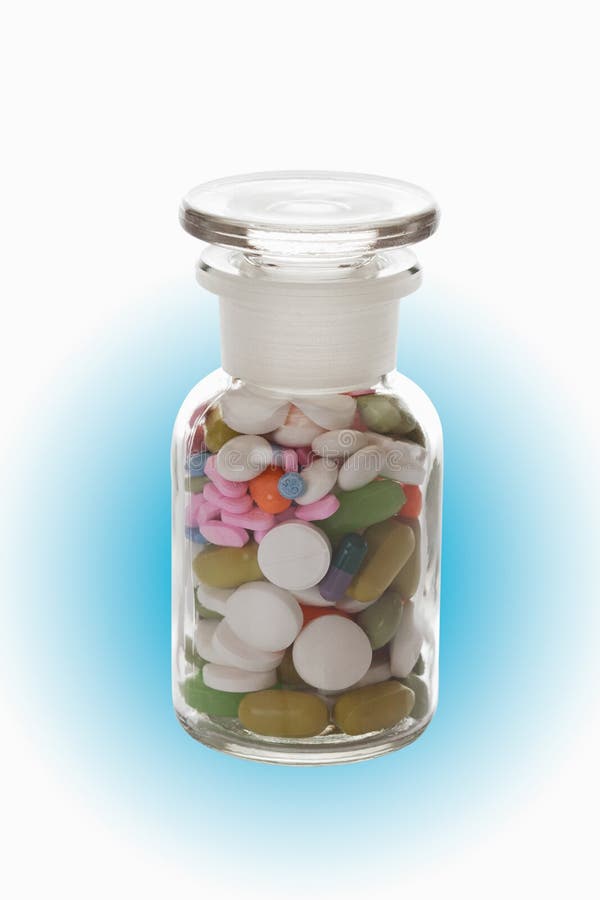 Mixed Tablets in Bottle, Close Up Stock Photo - Image of health, flask ...