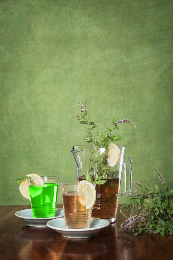 Mixed Tea with Herb Bouquet Stock Photo - Image of cool, frozen: 63721072