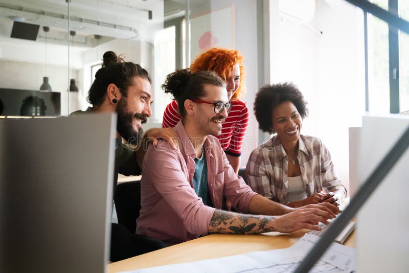 Mixed Team Of Software Engineers Brainstorming Ideas Diverse App Developers Collaborating As