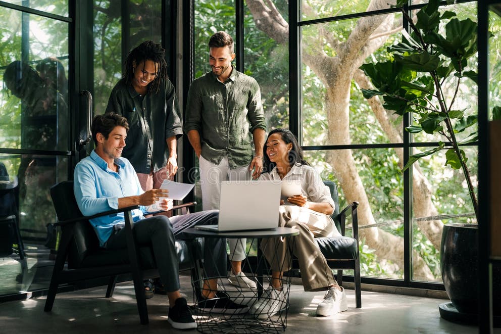 Mixed Team of Software Engineers Brainstorming Ideas. Diverse App Developers Collaborating As ...