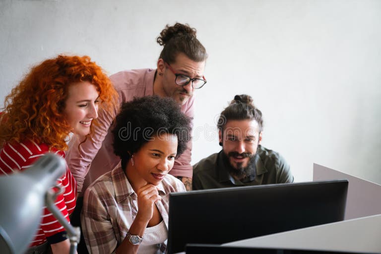 Mixed Team of Software Engineers Brainstorming Ideas. Diverse App ...