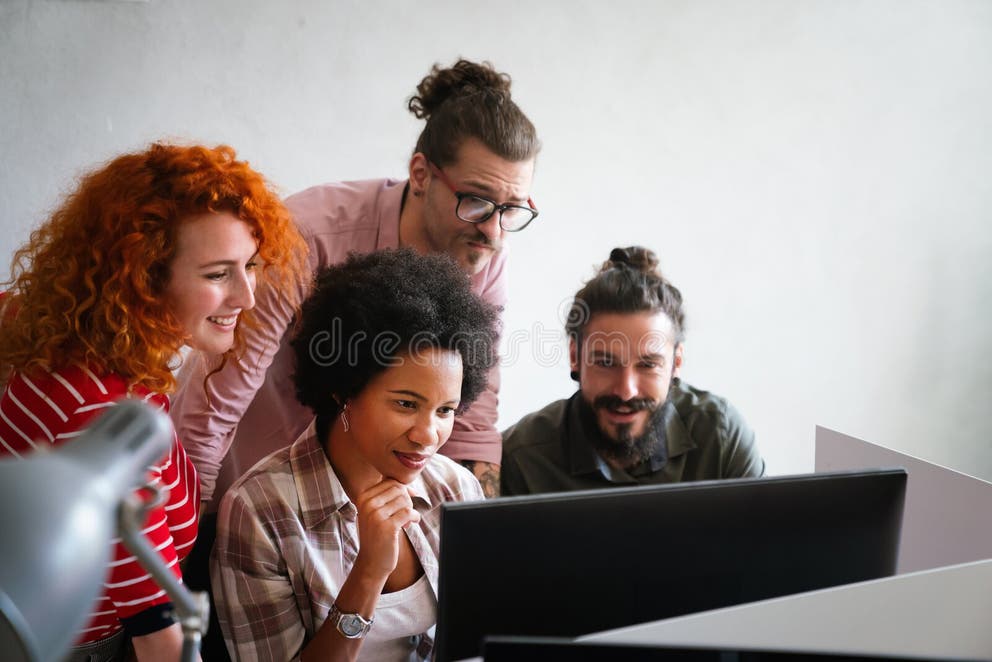 Mixed Team of Software Engineers Brainstorming Ideas. Diverse App ...