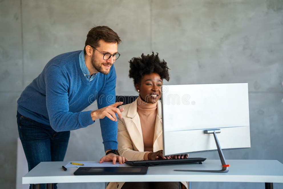 Mixed Team of Software Engineers Brainstorming Ideas. Diverse App Developers Collaborating As ...