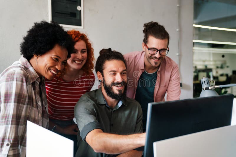 Mixed Team Of Software Engineers Brainstorming Ideas Diverse App Developers Collaborating As
