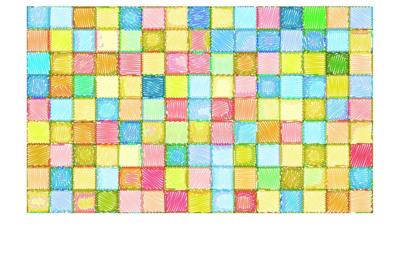 Mixed Tile Wall Drawn with Color Pencil Stock Vector - Illustration of ...