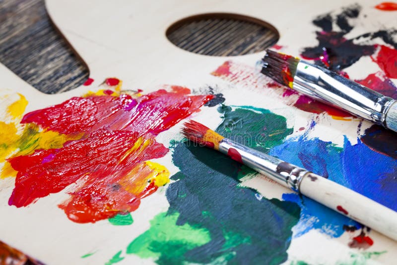 Mixed Together Multi-colored Paints Stock Photo - Image of home ...