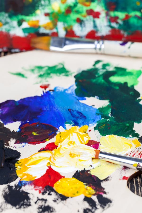 Mixed Together Multi-colored Paints Stock Photo - Image of home ...