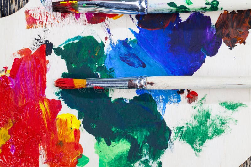 Mixed Together Multi-colored Paints Stock Photo - Image of green, frame ...