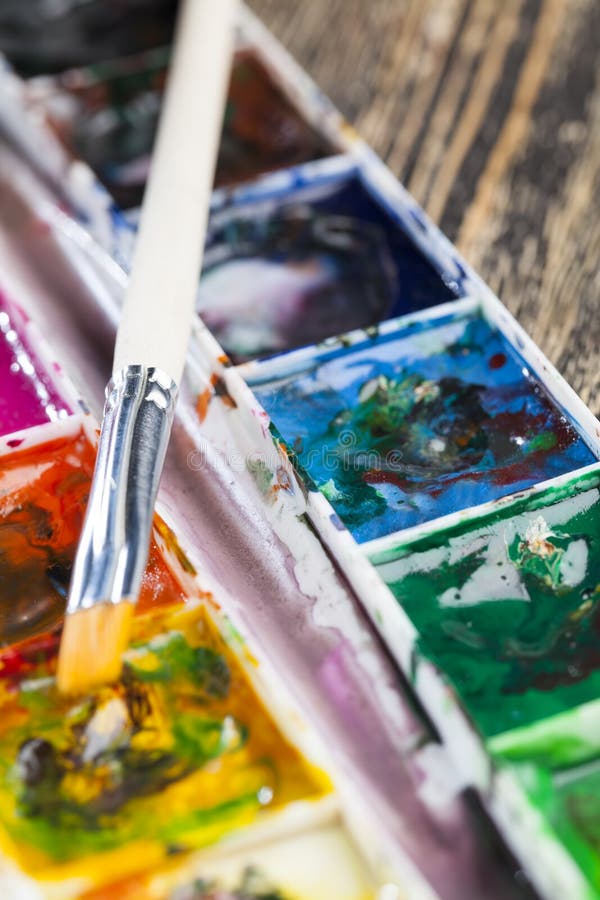 Mixed Together Multi-colored Paints Stock Photo - Image of wall ...