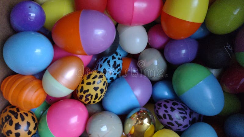 Mixed-up Plastic Easter Eggs Stock Image - Image of pattern, easter ...
