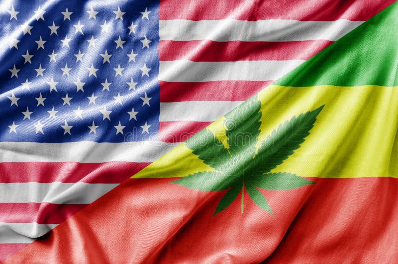 Mixed USA and Rasta Flag, Three Dimensional Render Stock Photo - Image ...