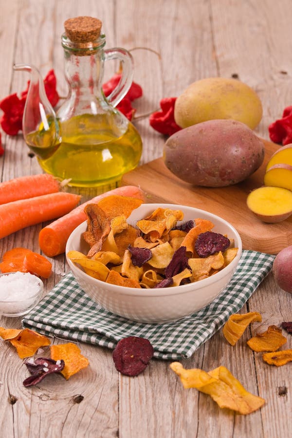 Mixed vegetable crisps. stock image. Image of gourmet - 131939935