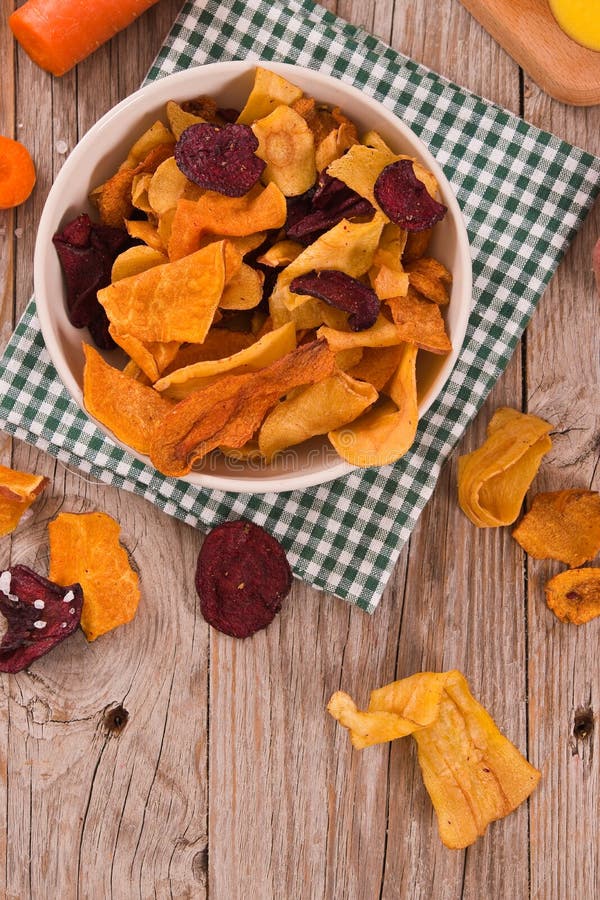 Mixed vegetable crisps. stock photo. Image of gourmet - 134808408