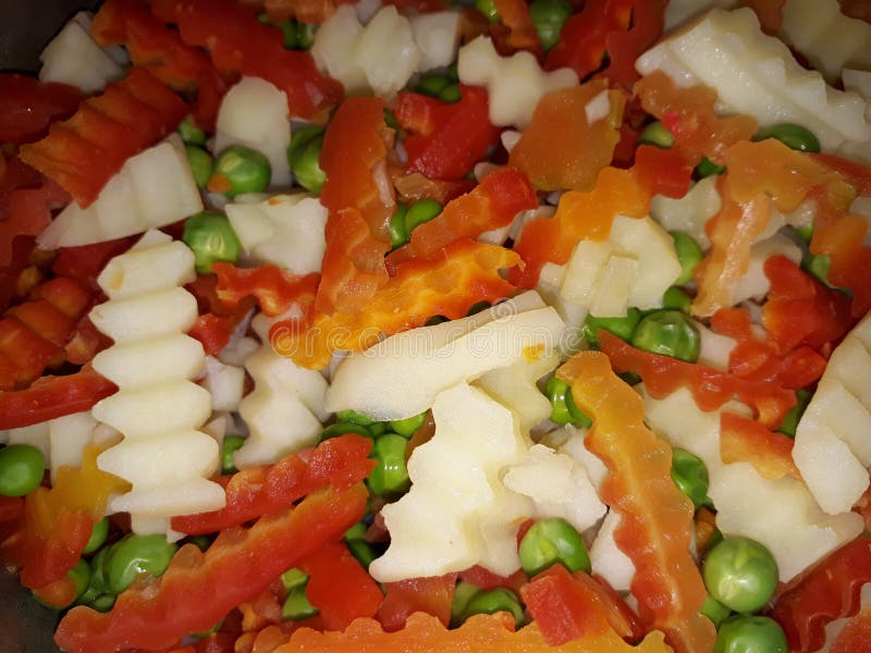 Mixed Vegetables Boiled Dish Ready Stock Image - Image of fish, produce ...