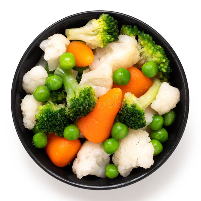 Mixed vegetables in bowl stock image. Image of frozen - 169170801