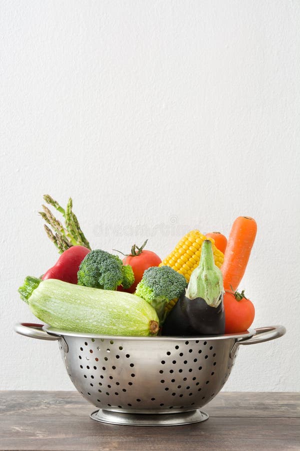 Mixed Vegetables in a Colander Stock Image - Image of group, stone ...