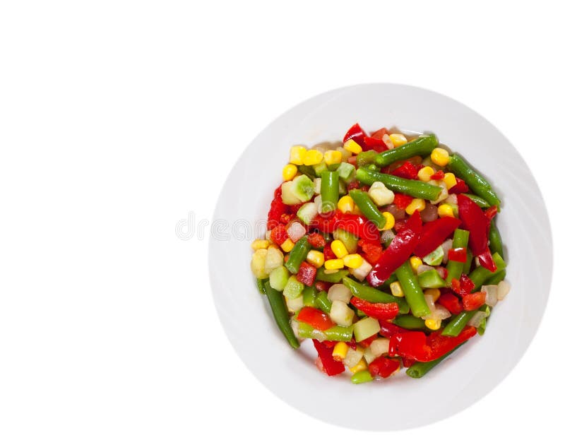 Mixed Vegetables on Plate. Top View Stock Photo - Image of food ...