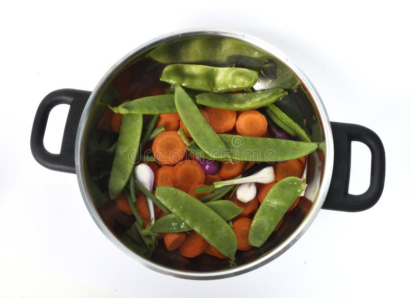 Mixed vegetables in a pot stock photo. Image of peas - 228948608