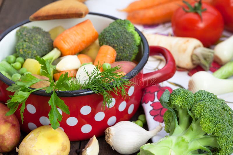 Mixed Vegetables in the Pot Stock Photo - Image of lunch, culinary ...