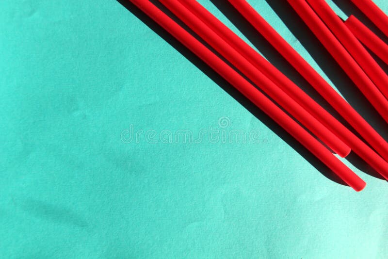 Mixed Vivid Color of Straw Stick . Blue Background Stock Photo - Image ...