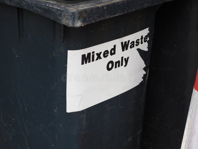 Mixed waste only sign stock photo. Image of mixed, litter - 313367628