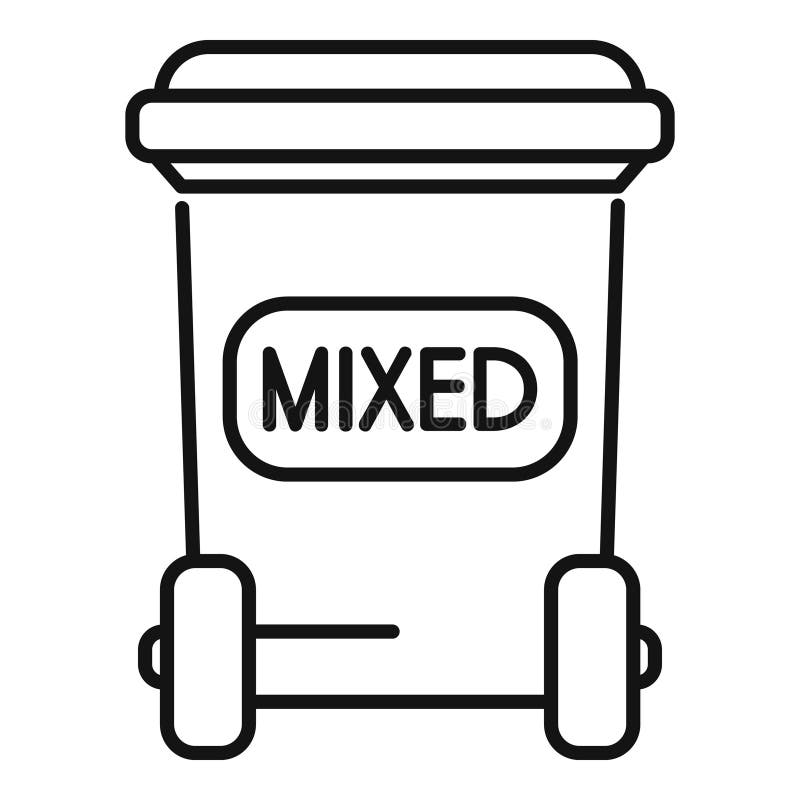 Mixed Waste Wheelie Bin for Recycling Sorting Showing Trash Separation ...