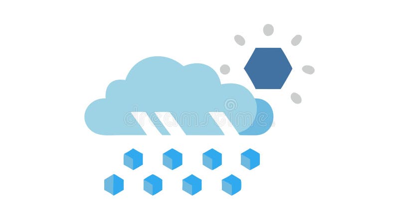 Mixed Weather Icon with Rain Cloud and Snowflake, Vector Design ...