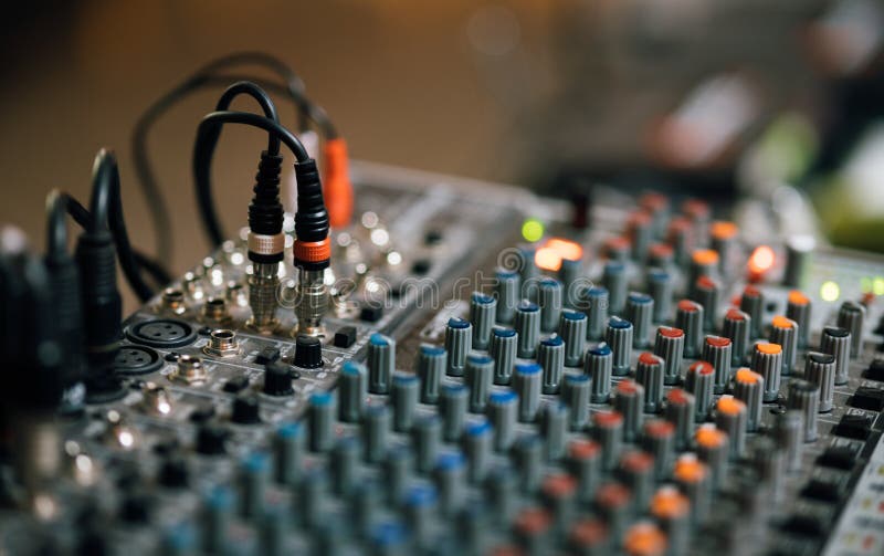 Audio mixing console stock photo. Image of fader, deejay - 12193682