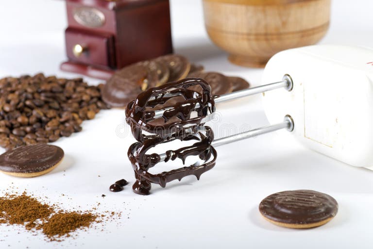 Mixer in chocolate stock image. Image of pour, melt, loops - 65868123
