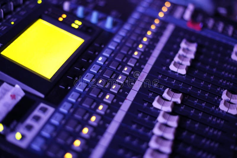 Mixer Digital Audio Table in Use Stock Photo - Image of interface ...