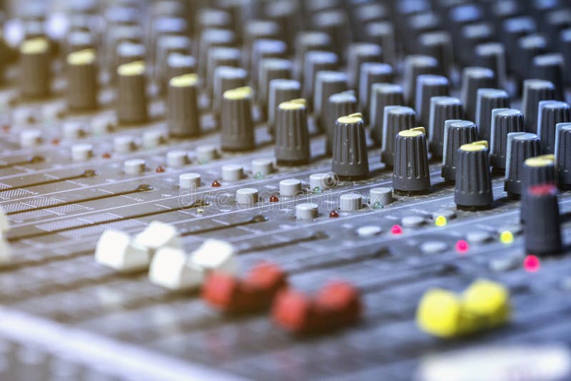 Mixer Level Control Knob in the Control Room Stock Image - Image of ...
